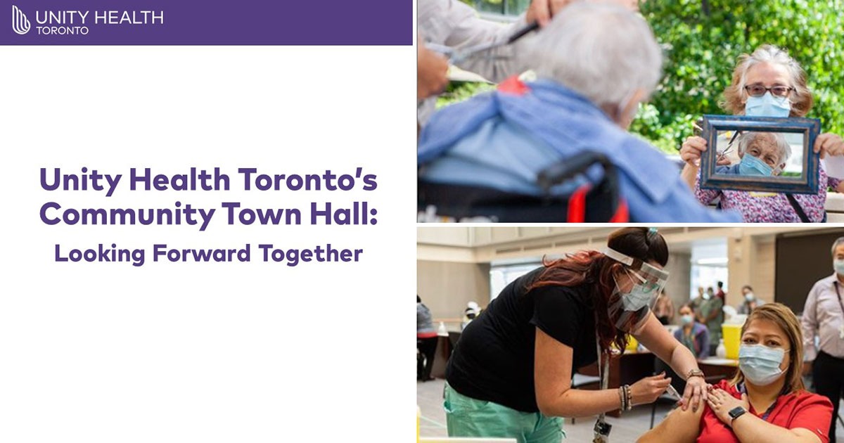 Attend Unity Health Toronto’s first Community Town Hall on Sept. 29 ...